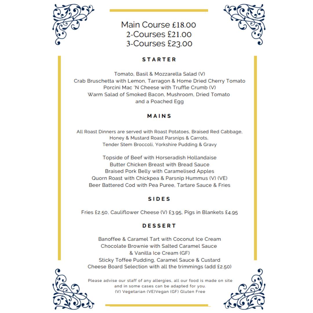 Carta de The Roundhouse Bar & Kitchen, Nottingham