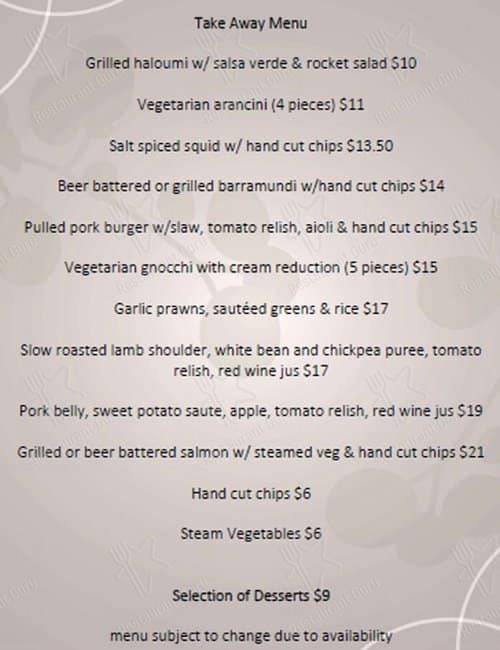 Menu at Red Nectar restaurant, Helensburgh