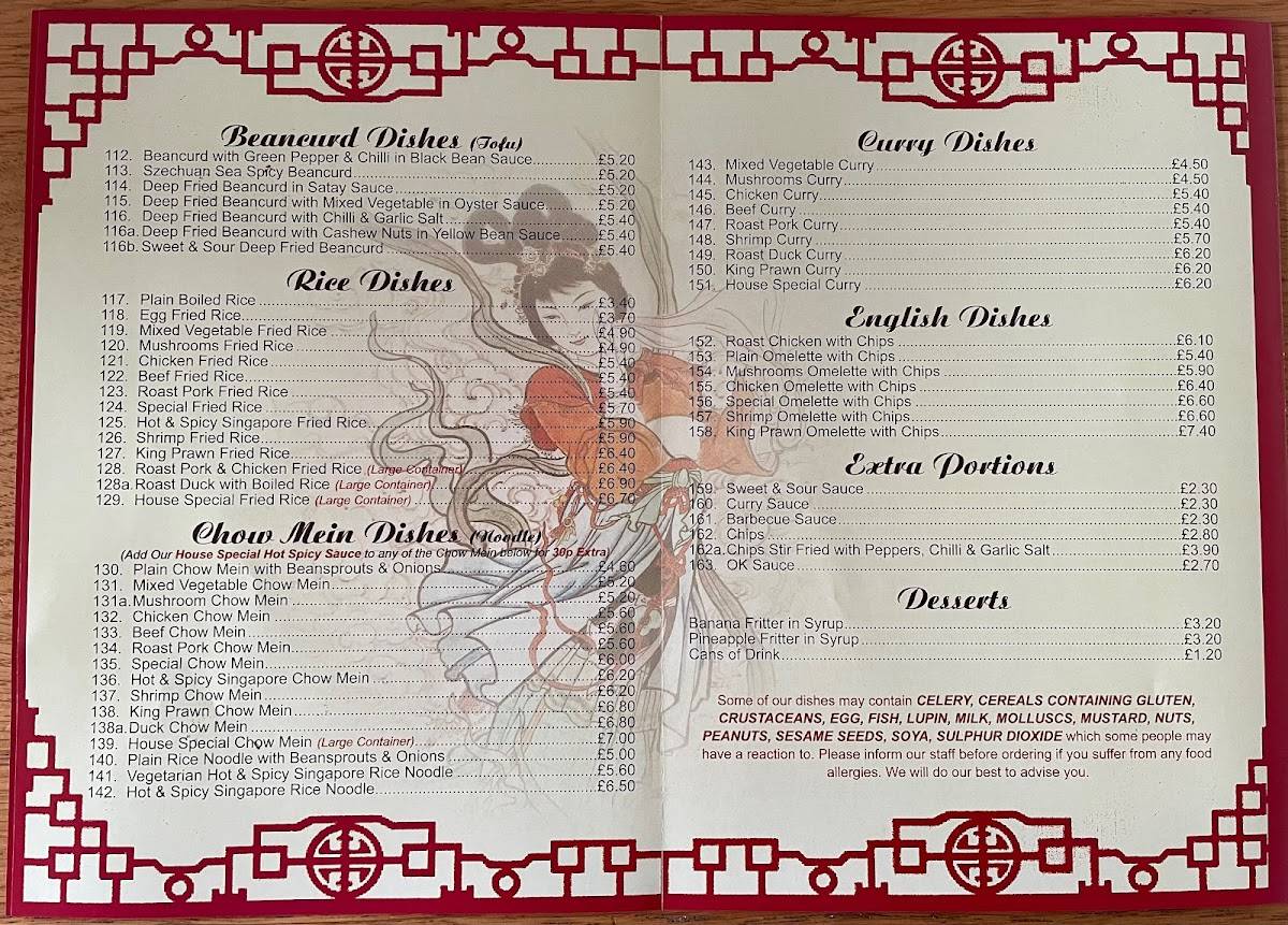 Menu at Sunflower House Takeaway fast food, Dereham