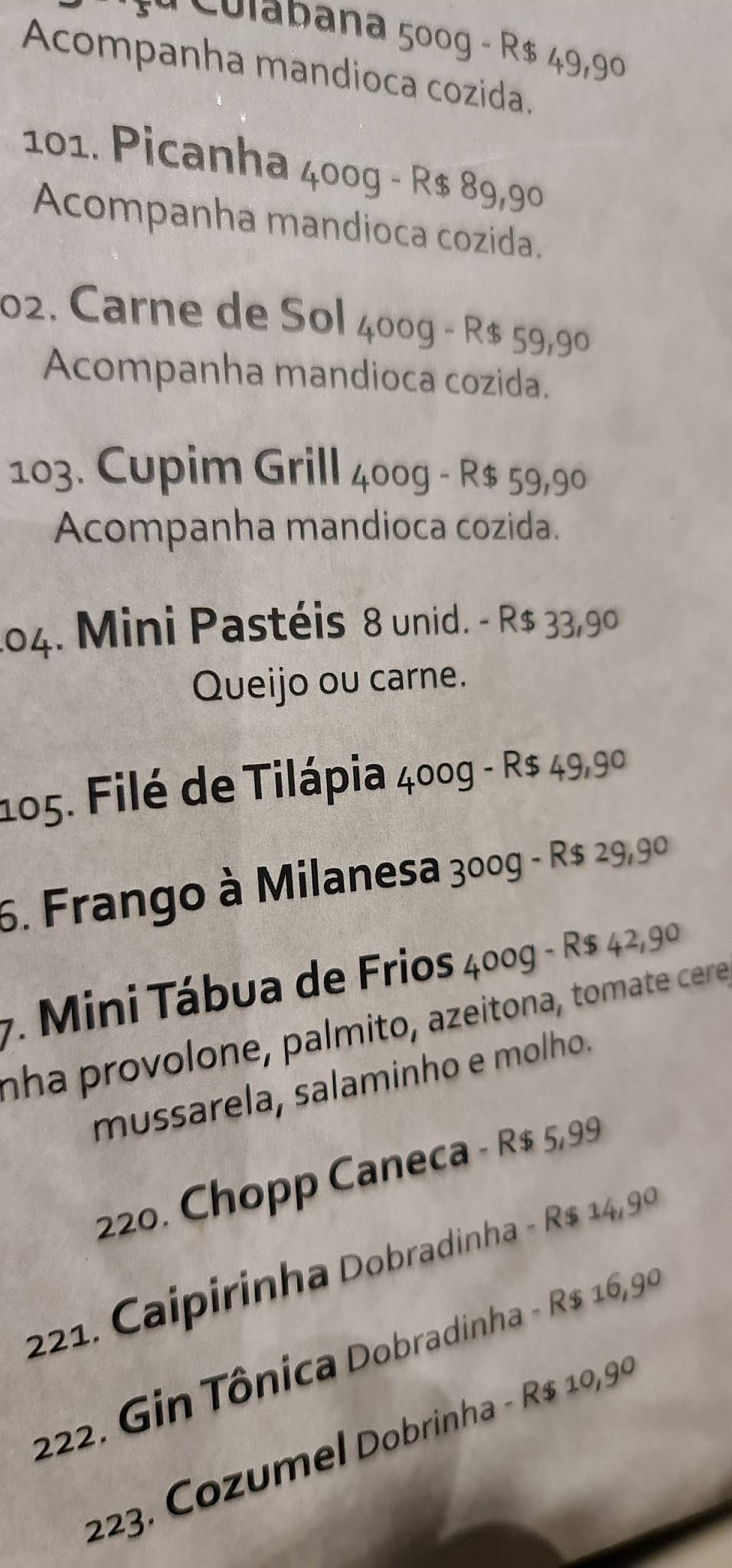 Menu em Território Grill Bar e Restaurante, Goiânia