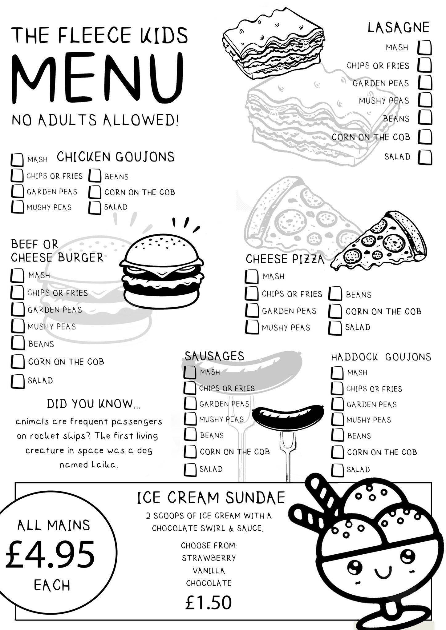 Menu at The new fleece inn pub & bar, Elland