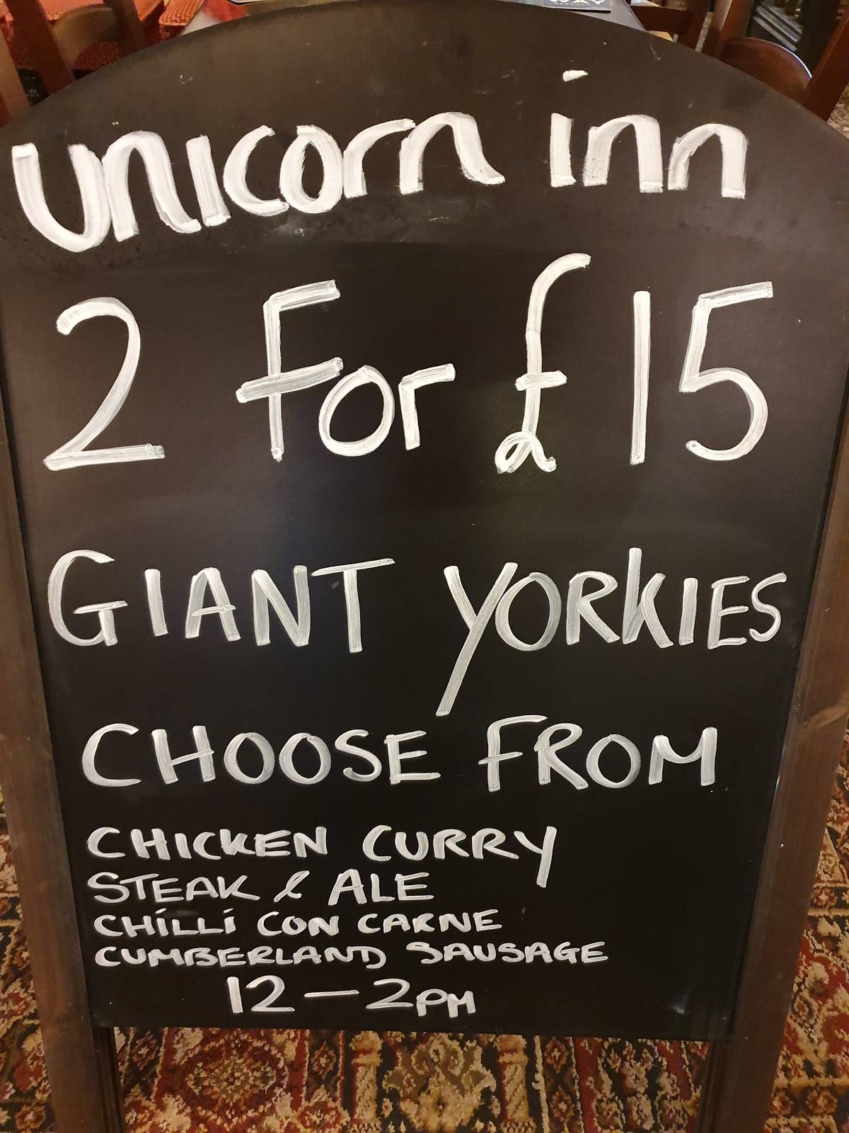 Menu at The Unicorn Ambleside pub & bar, Ambleside