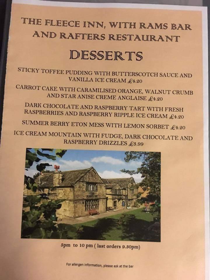 Menu at The new fleece inn pub & bar, Elland
