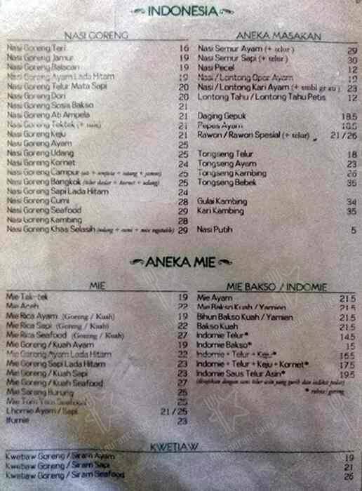 Menu at Kedai Selasih cafe, Bandung, Jl. Cikutra Baru VI No.34
