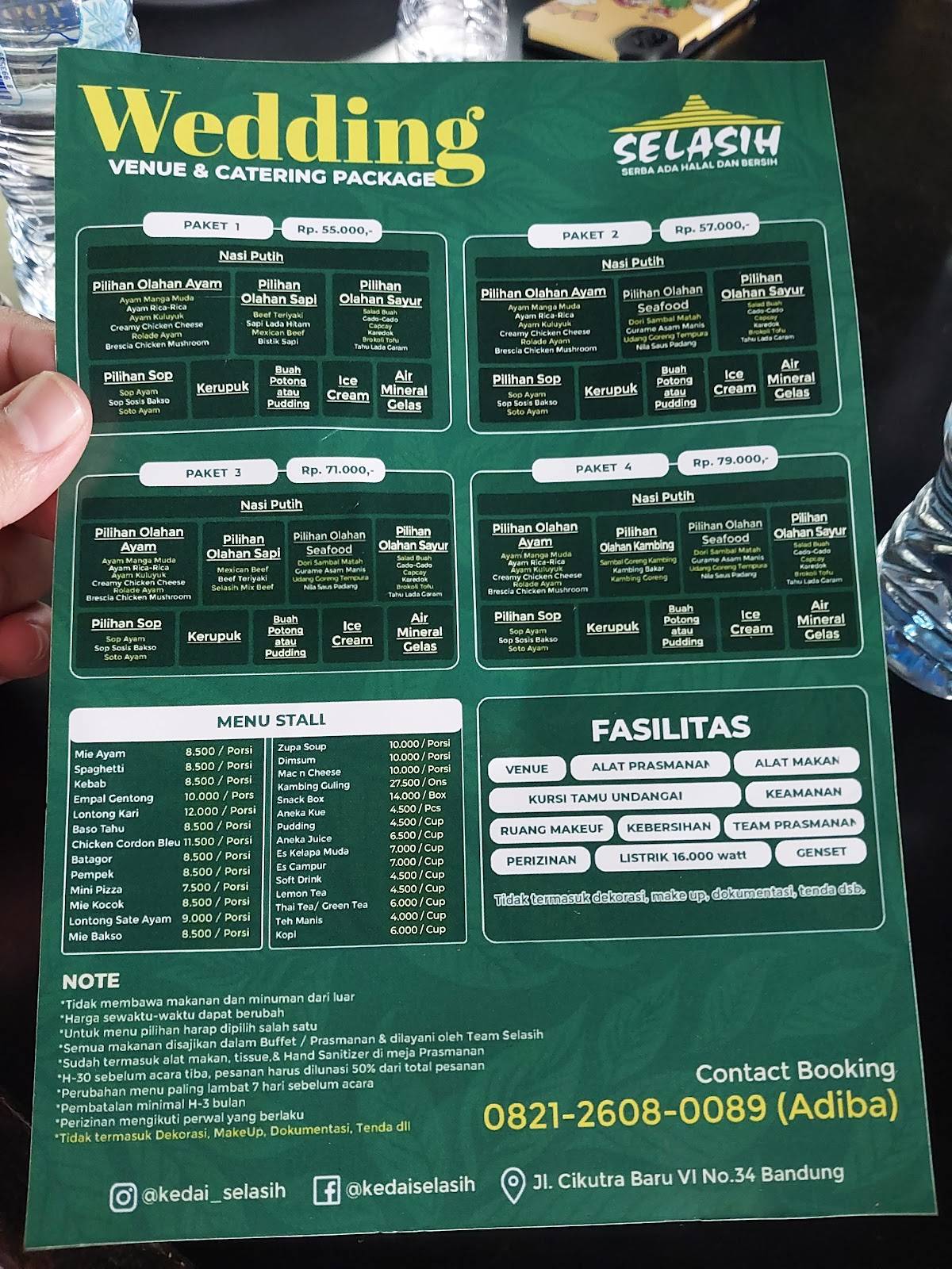 Menu at Kedai Selasih cafe, Bandung, Jl. Cikutra Baru VI No.34