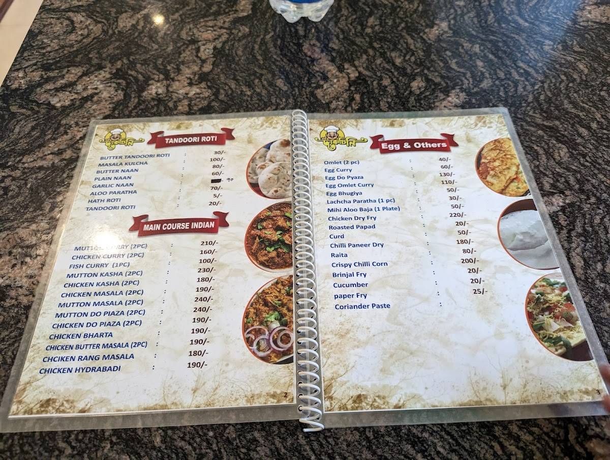 Menu at Daruchini, Berhampore