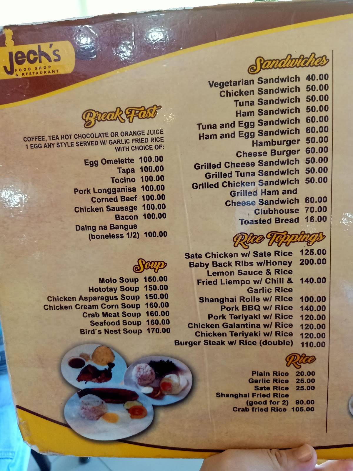 Menu at Jech's Bakery & Restaurant, Dagupan