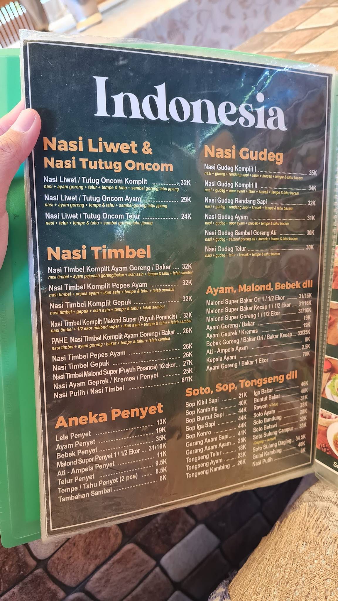 Menu at Kedai Selasih cafe, Bandung, Jl. Cikutra Baru VI No.34