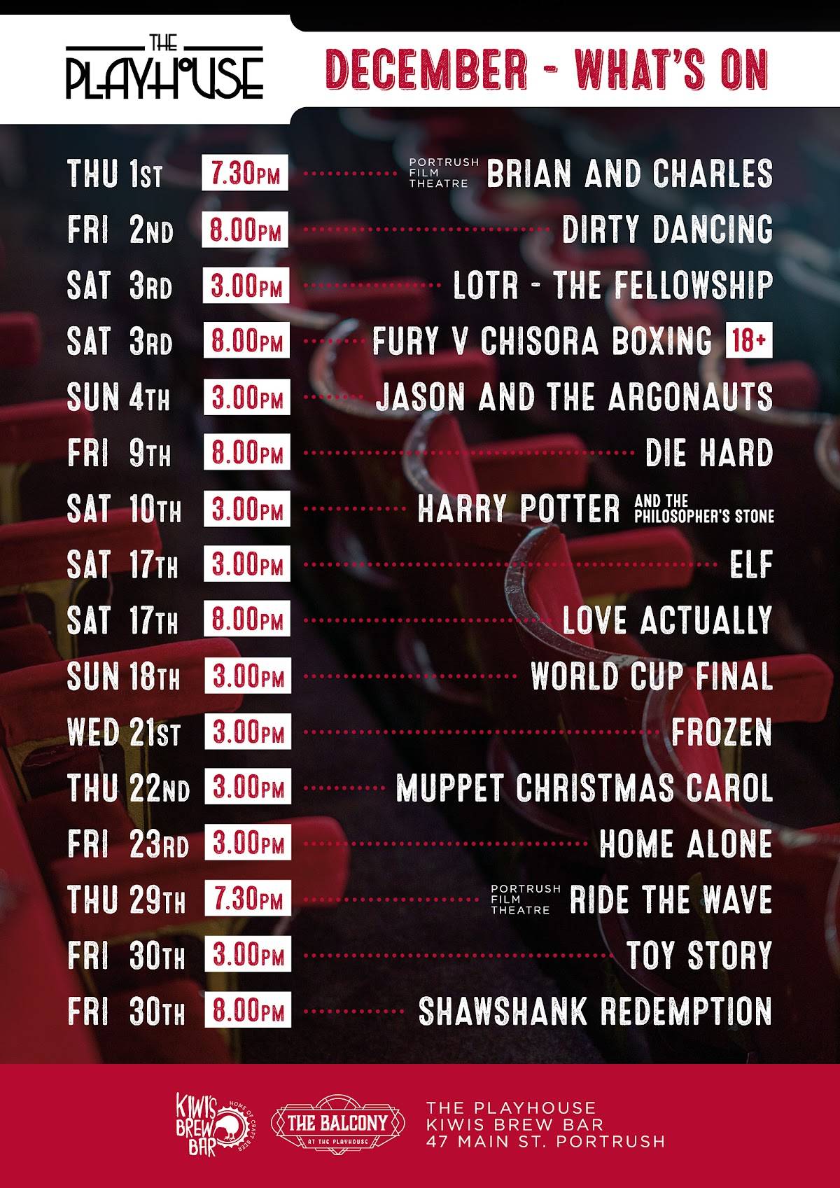 Menu at Kiwi's Brew Bar, Portrush