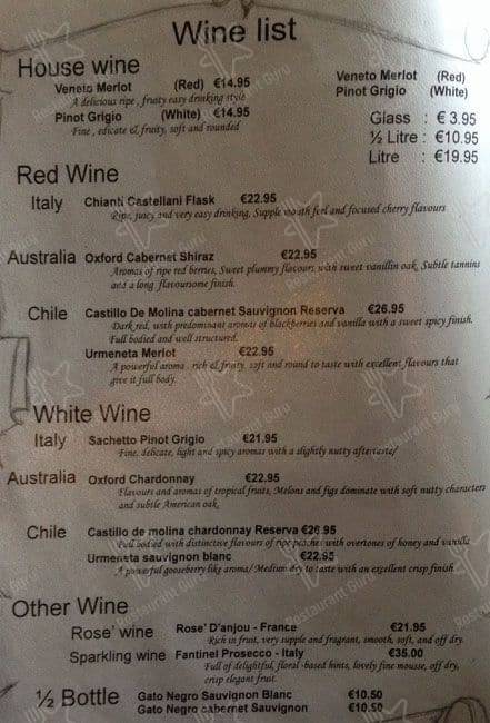 Menu at Little Venice Restaurant, Dublin, Old Airport Rd