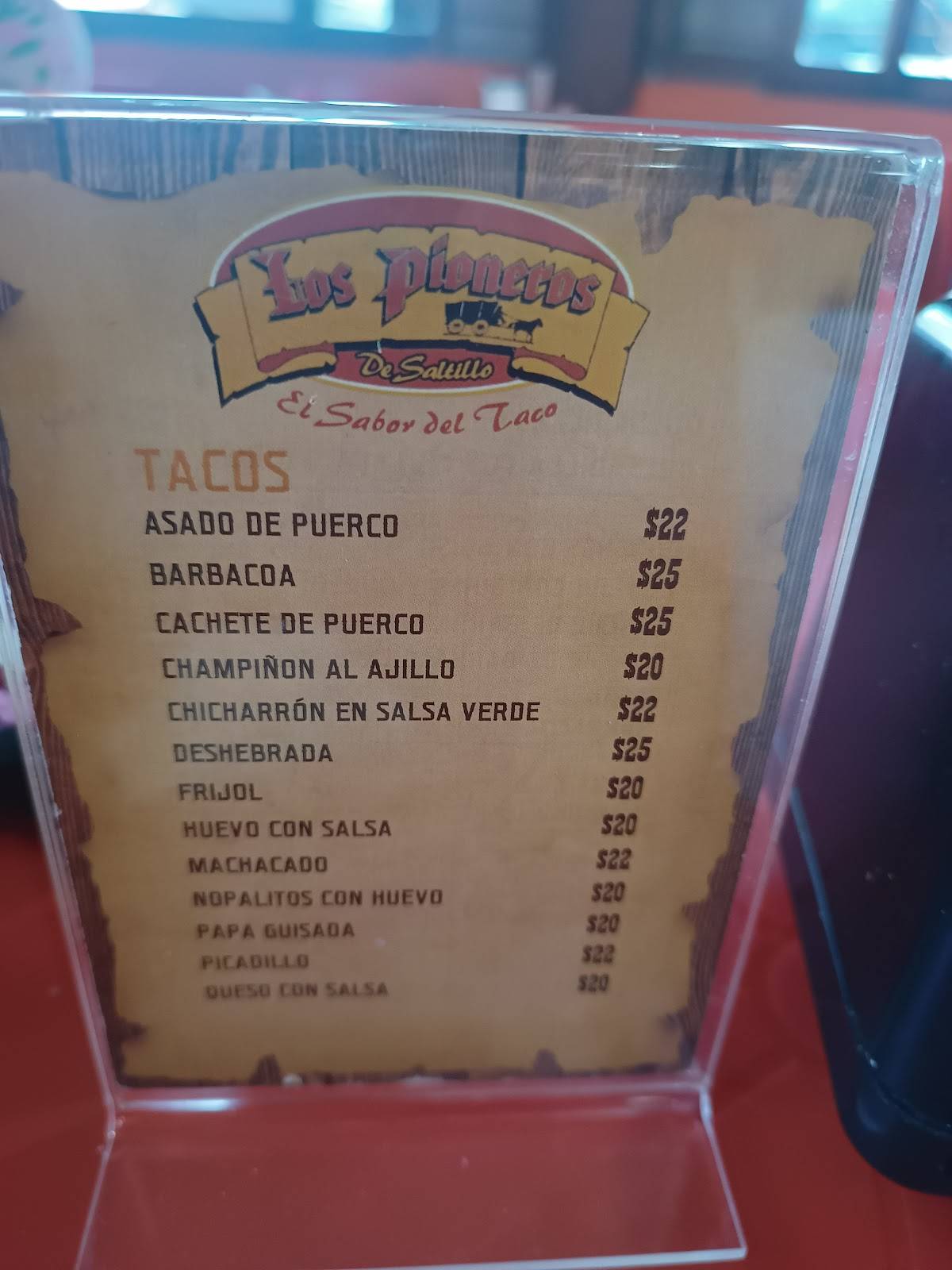 Carta del restaurante Los Pioneros, Ramos Arizpe, Lic. Gustavo Díaz ...