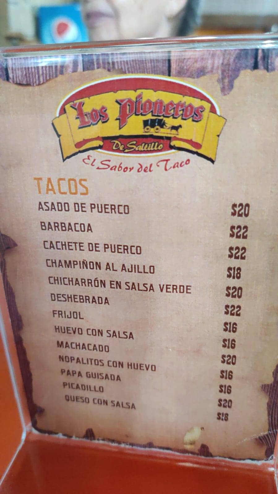 Carta del restaurante Los Pioneros, Ramos Arizpe, Lic. Gustavo Díaz ...