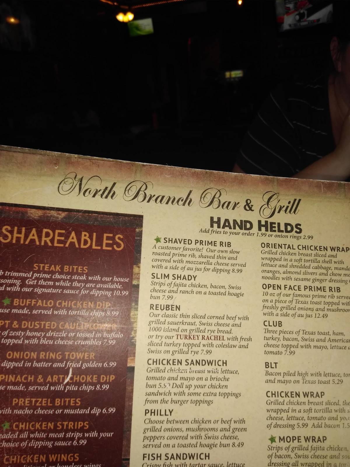 Menu at North Branch Bar & Grill, North Branch