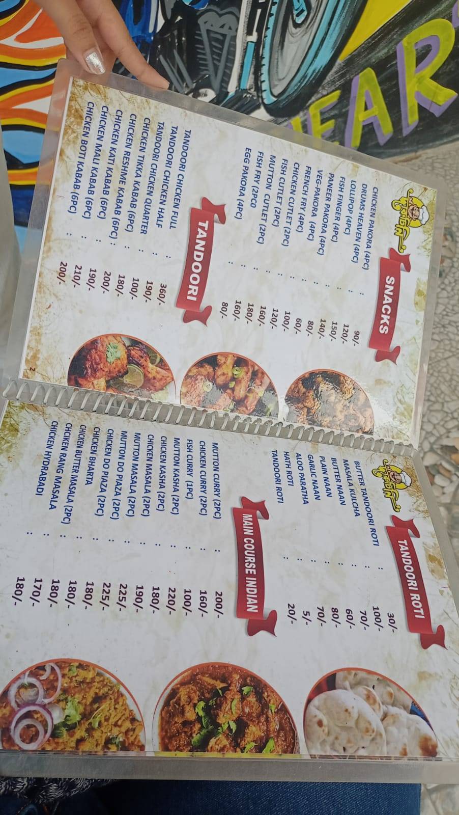 Menu at Daruchini, Berhampore