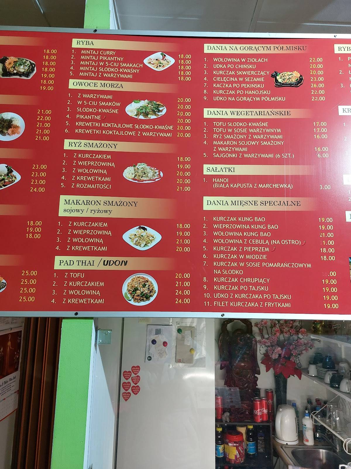 Menu at Mistrz Azja restaurant, Piaseczno