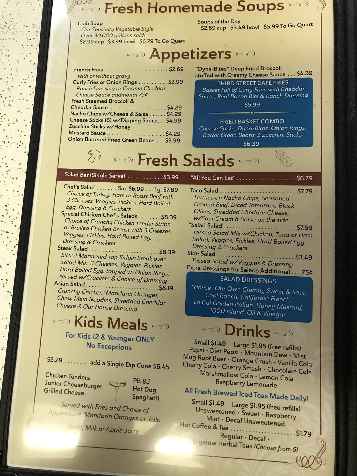 Menu at The Velvet Café restaurant, Waynesboro