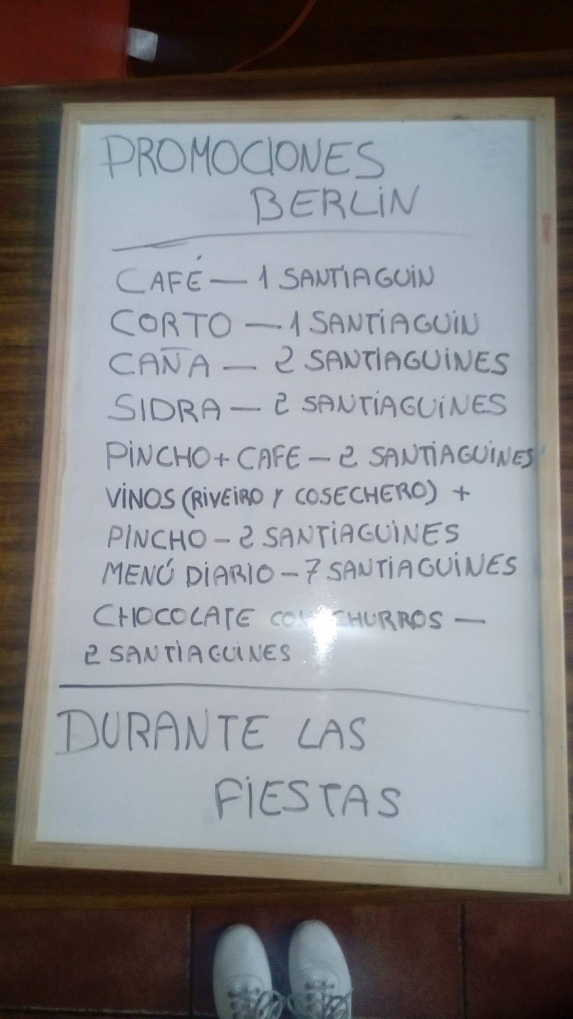 Carta de Bar Berlín, Gijón