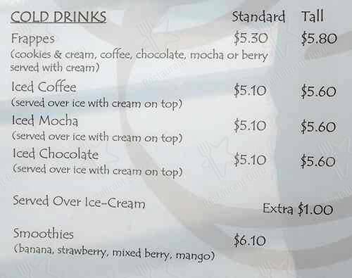 Menu at Casual Coffee cafe, West Ipswich