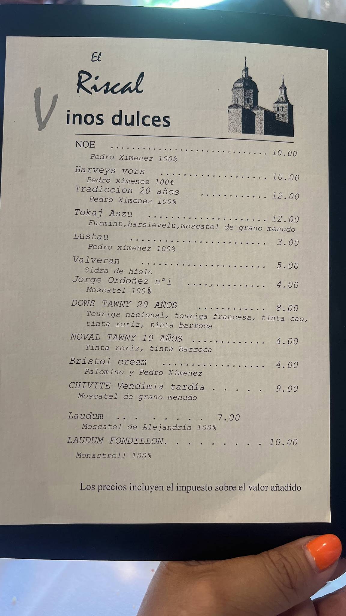 Carta del restaurante Mesón "El Riscal", Carbonero el Mayor