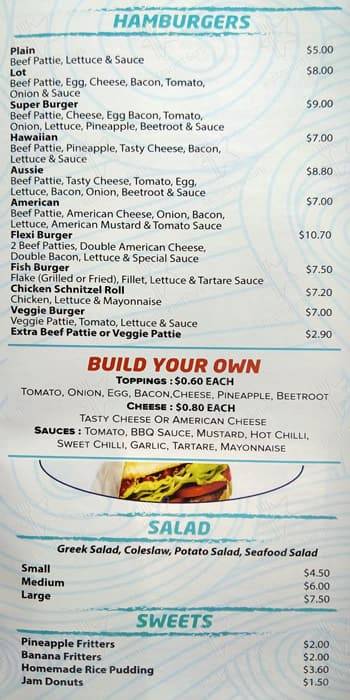 Menu at Blue Ocean Fish & Chippery fast food, Cranbourne North