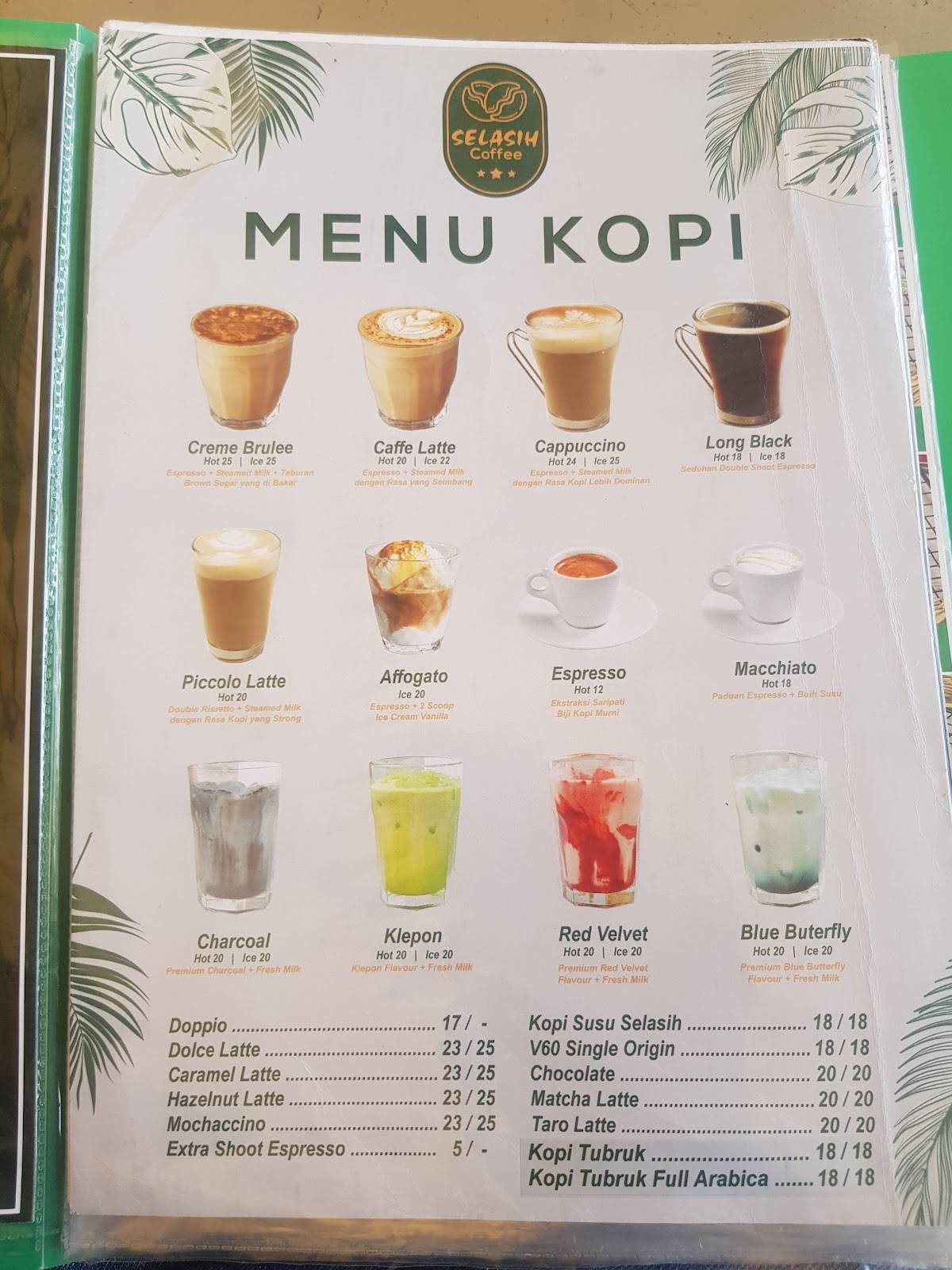 Menu at Kedai Selasih cafe, Bandung, Jl. Cikutra Baru VI No.34