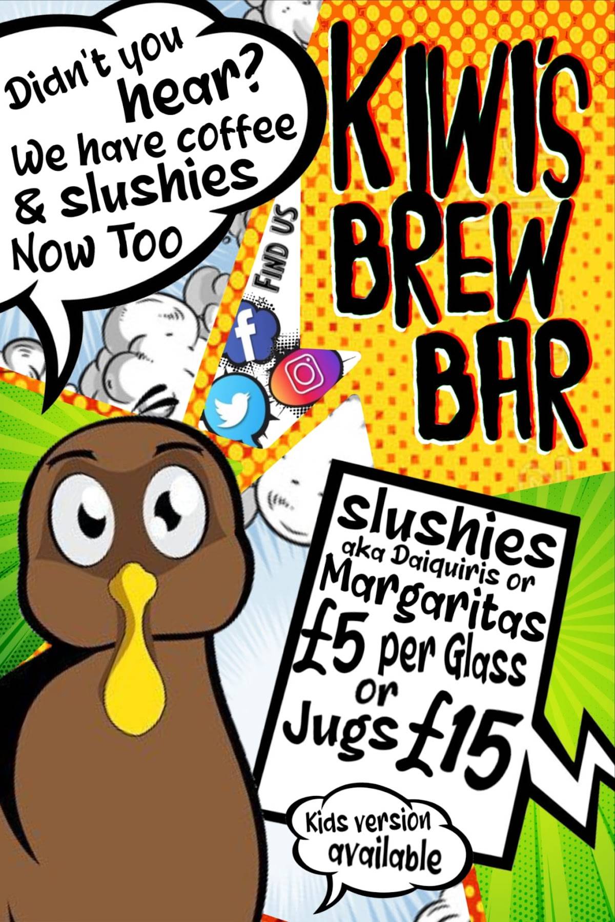 Menu at Kiwi's Brew Bar, Portrush