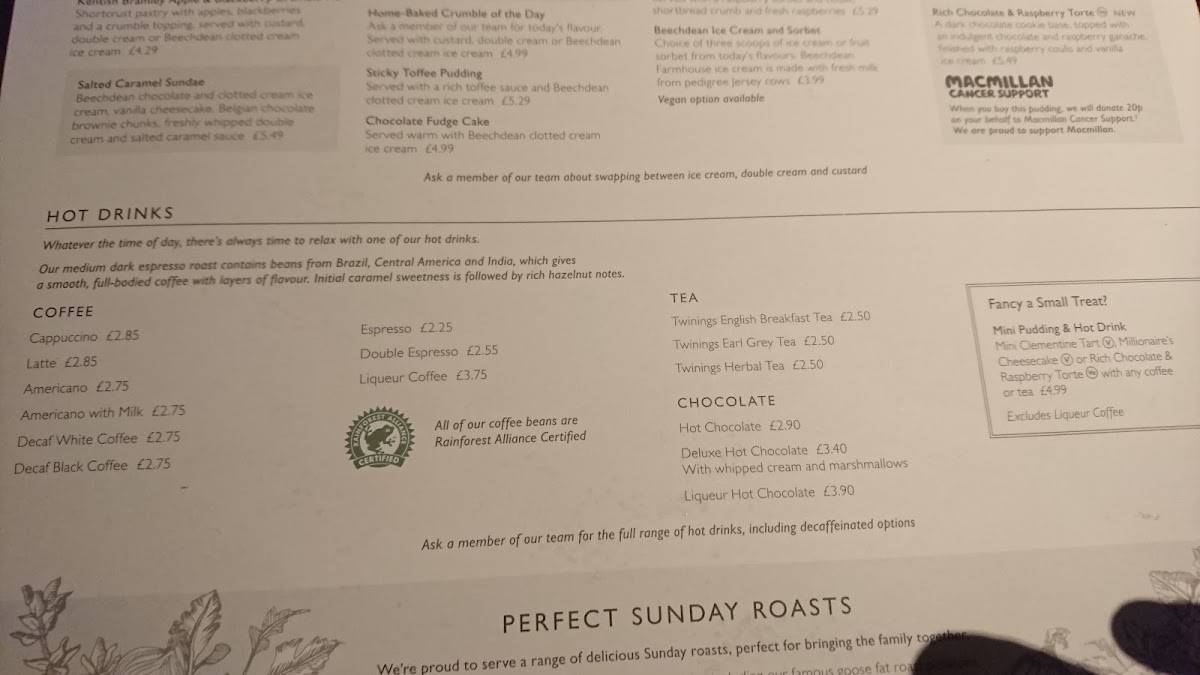 Menu at The Kilton Inn, Knutsford pub & bar, Knutsford, Warrington Road