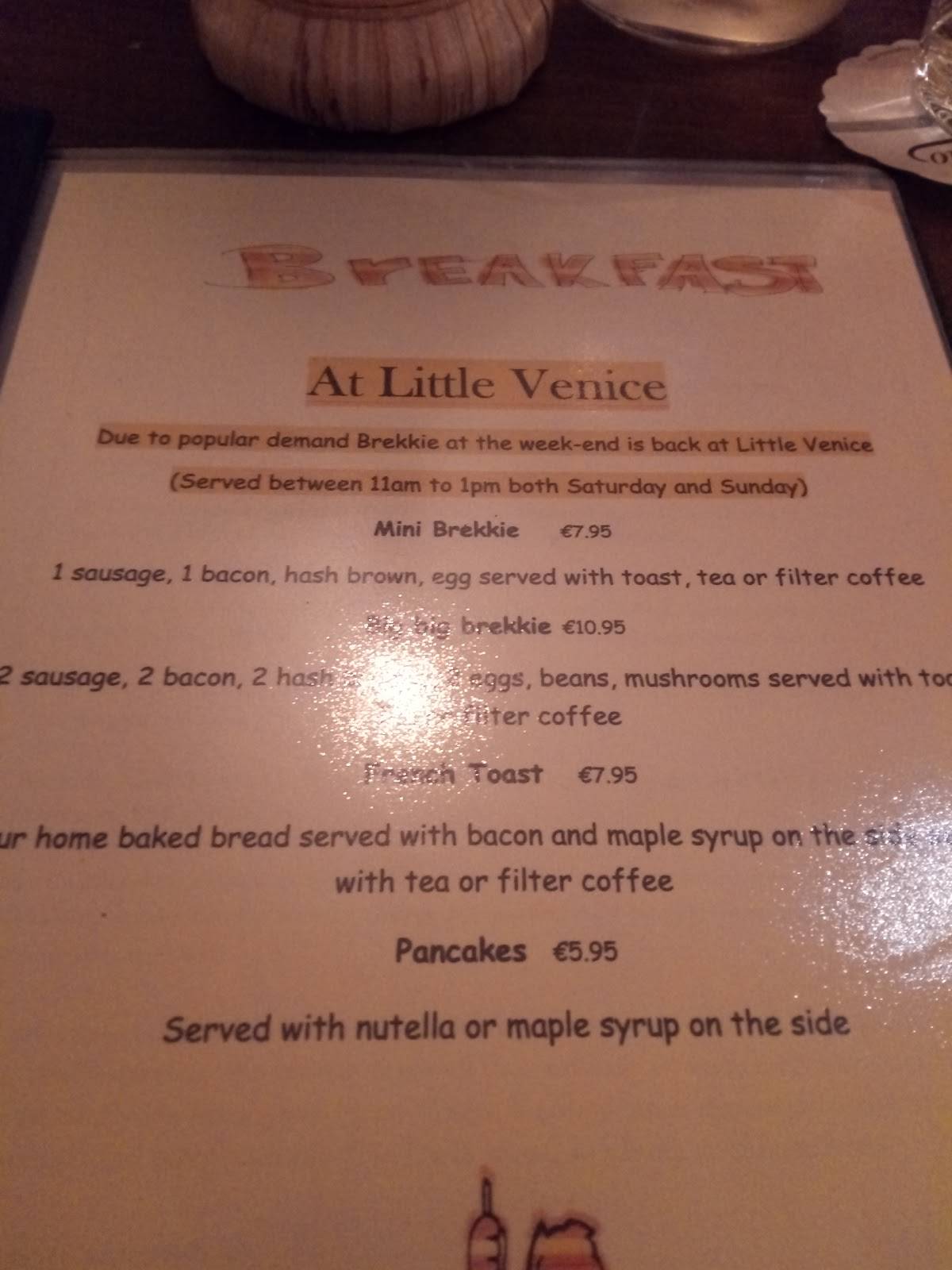 Menu at Little Venice Restaurant, Dublin, Old Airport Rd