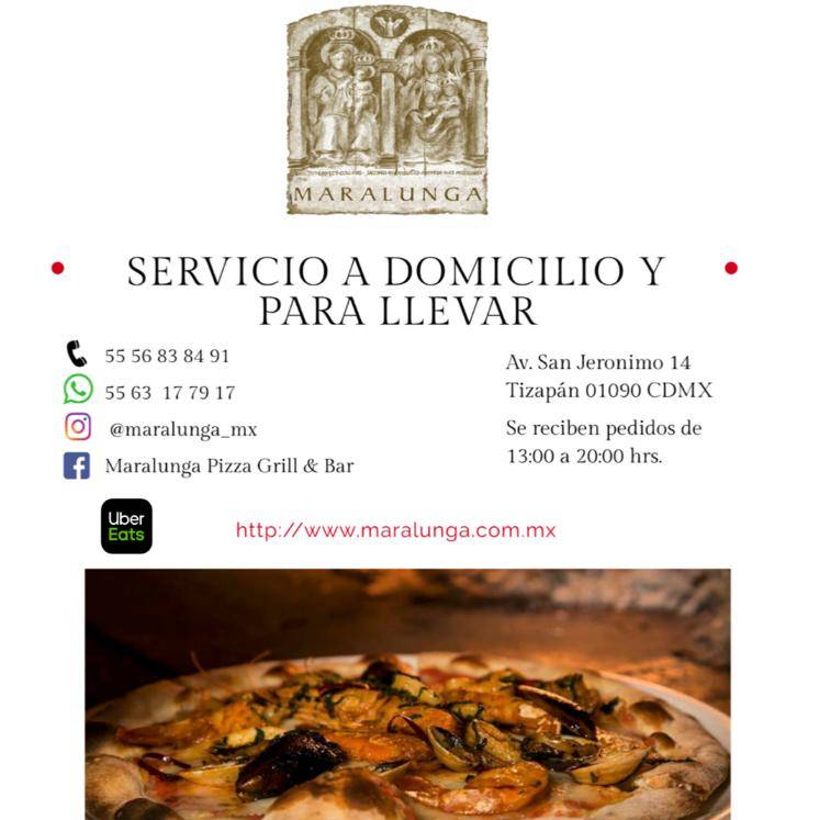 Carta de Maralunga Pizza Grill & Bar, Ciudad de México, Av. San ...