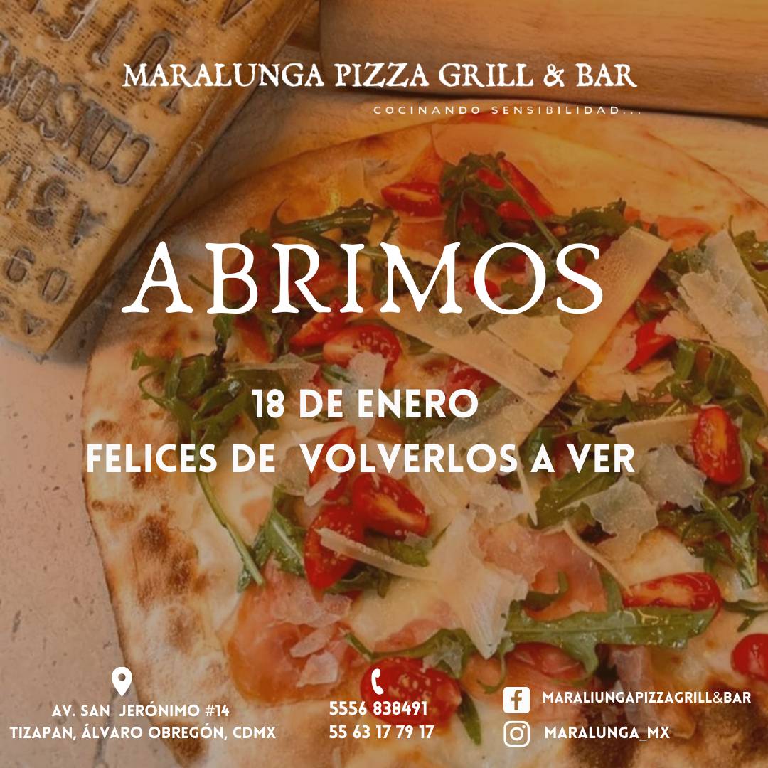 Carta de Maralunga Pizza Grill & Bar, Ciudad de México, Av. San ...