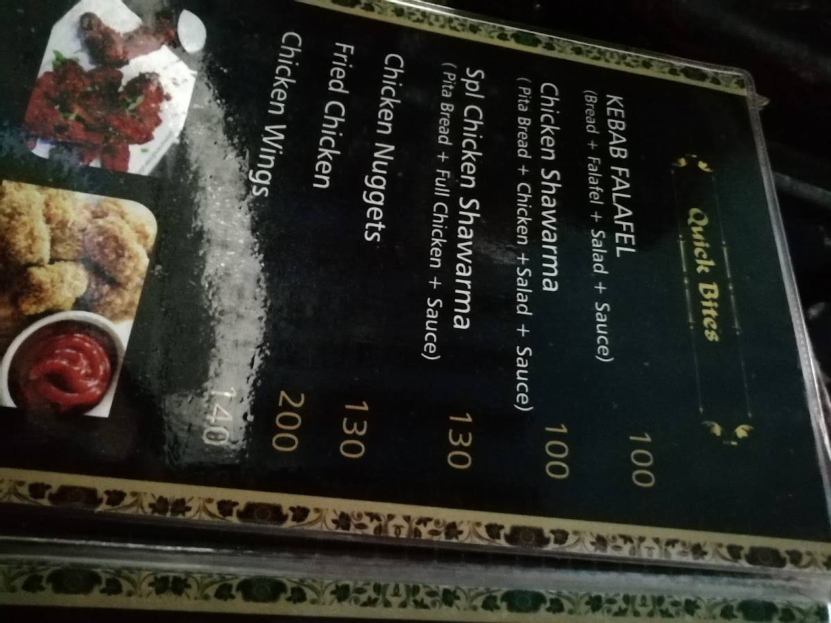 Menu at Aazebo-The Royal Arabian Restaurant, Hyderabad, 1-90/2/A