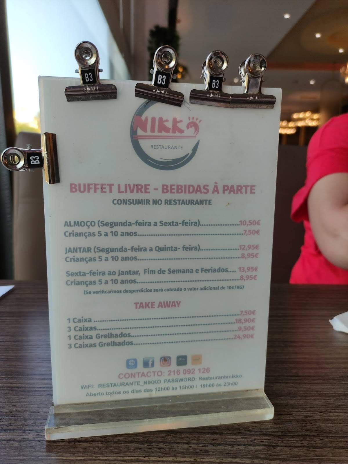 Menu em Restaurante NIKKO, Montijo, R. Vasco da Gama 274 A