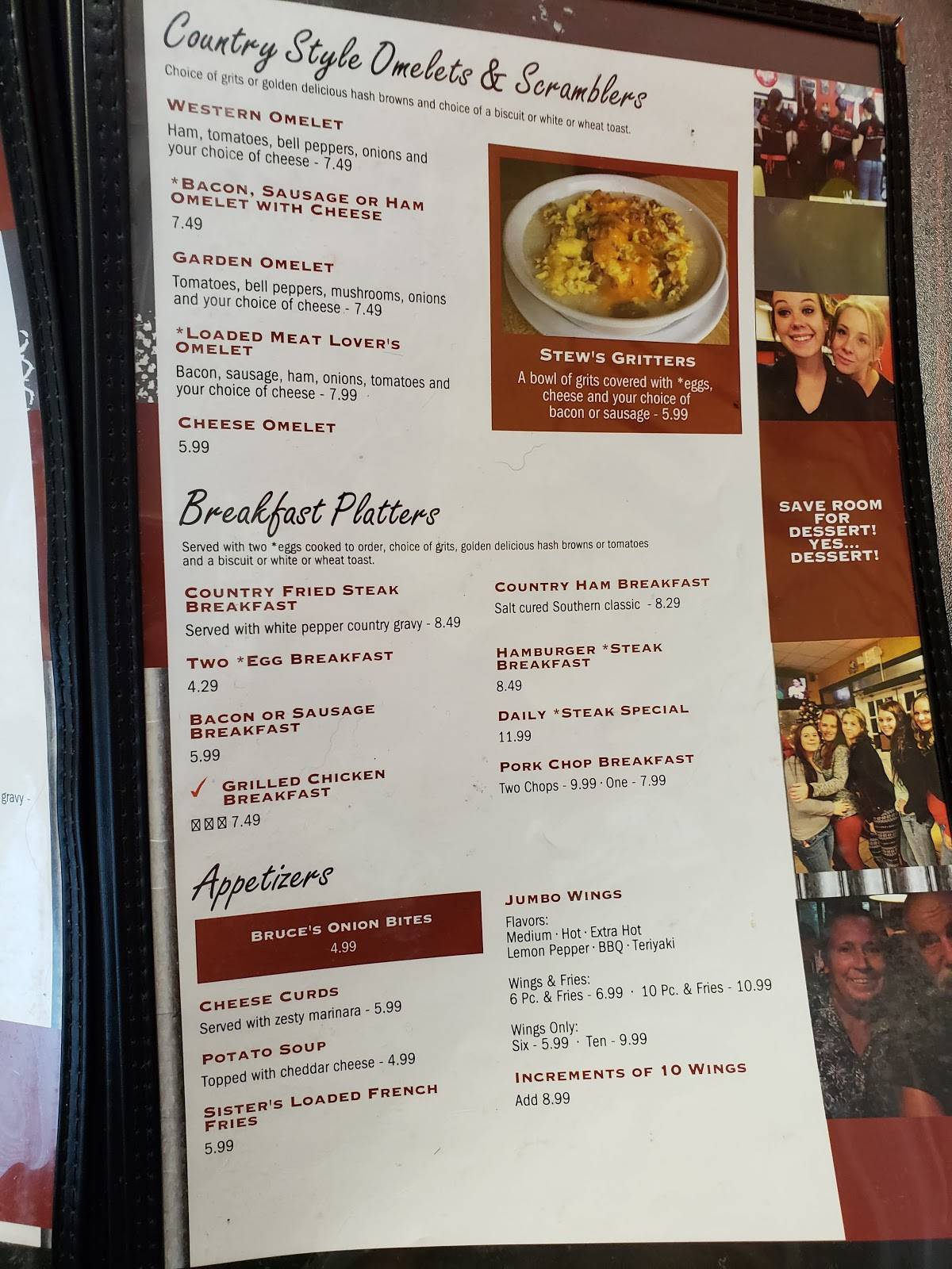 Menu at Sister's Family Restaurant, Loganville, GA-20