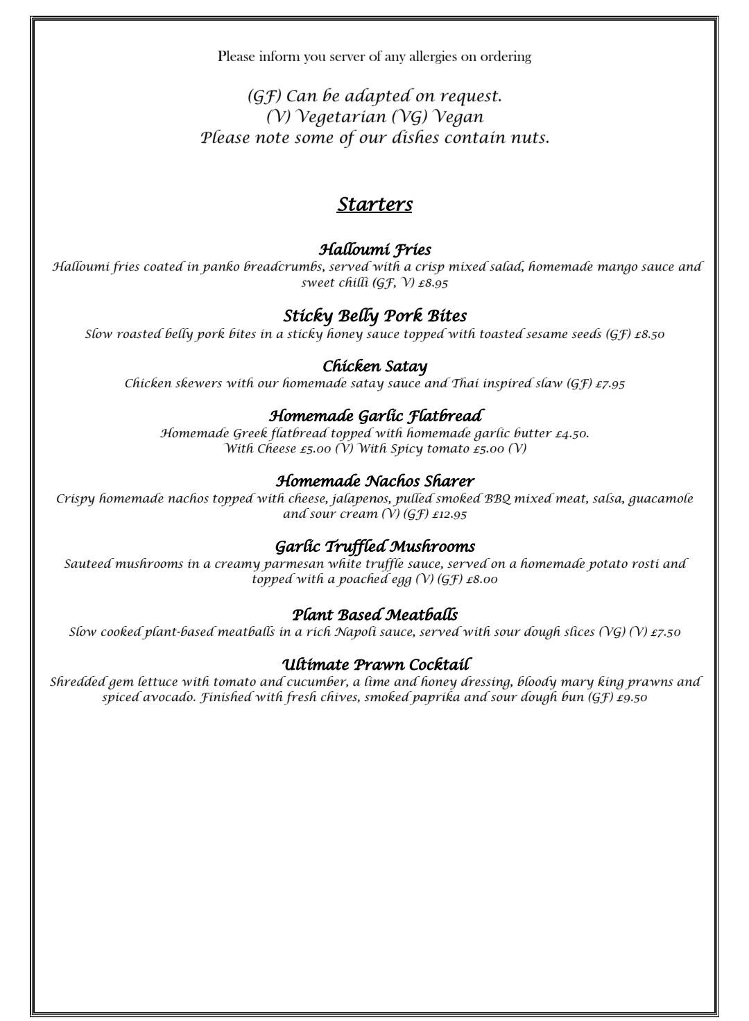 Menu at The Camerton pub & bar, Thorngumbald, 166 Main Rd