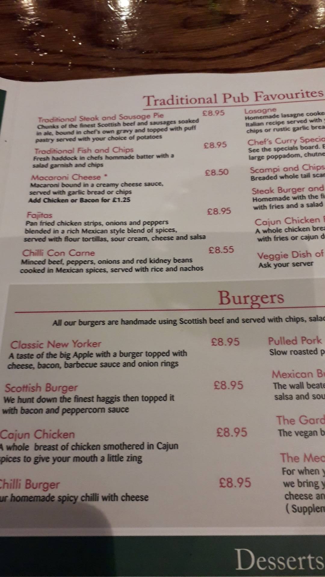Menu at The Trust Inn pub & bar, Johnstone