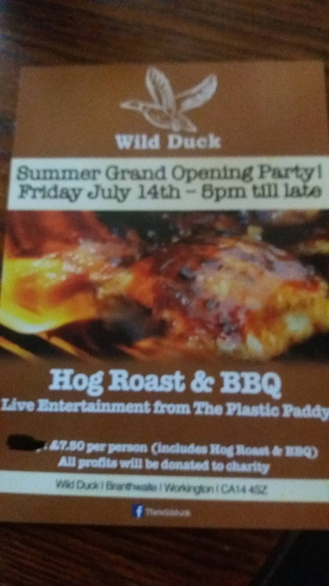 Menu at The Wild Duck Inn pub & bar, Dean