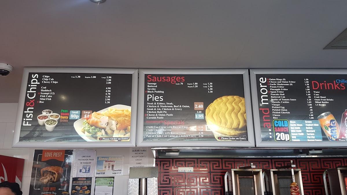 Menu at Hi Tide Fish Bar, Leicester, 34 Leicester Rd