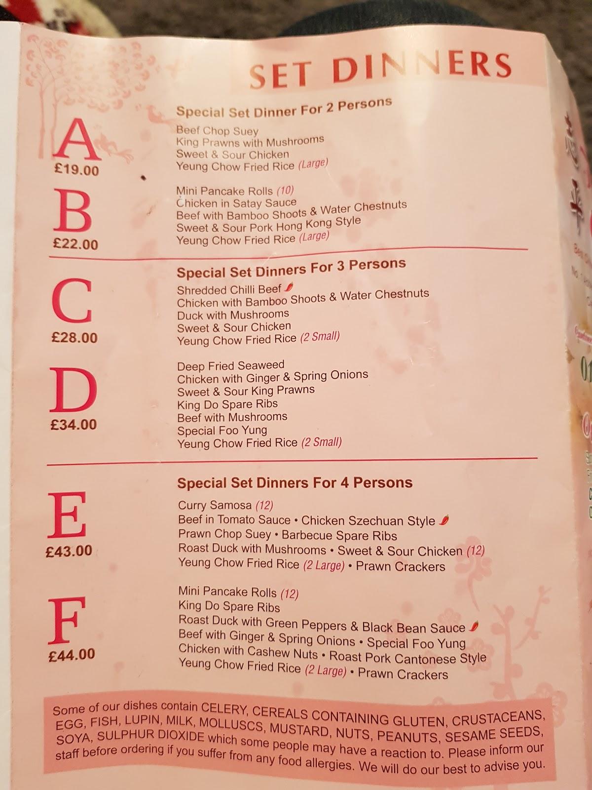 Menu at Tiger Chan fast food, Crewkerne