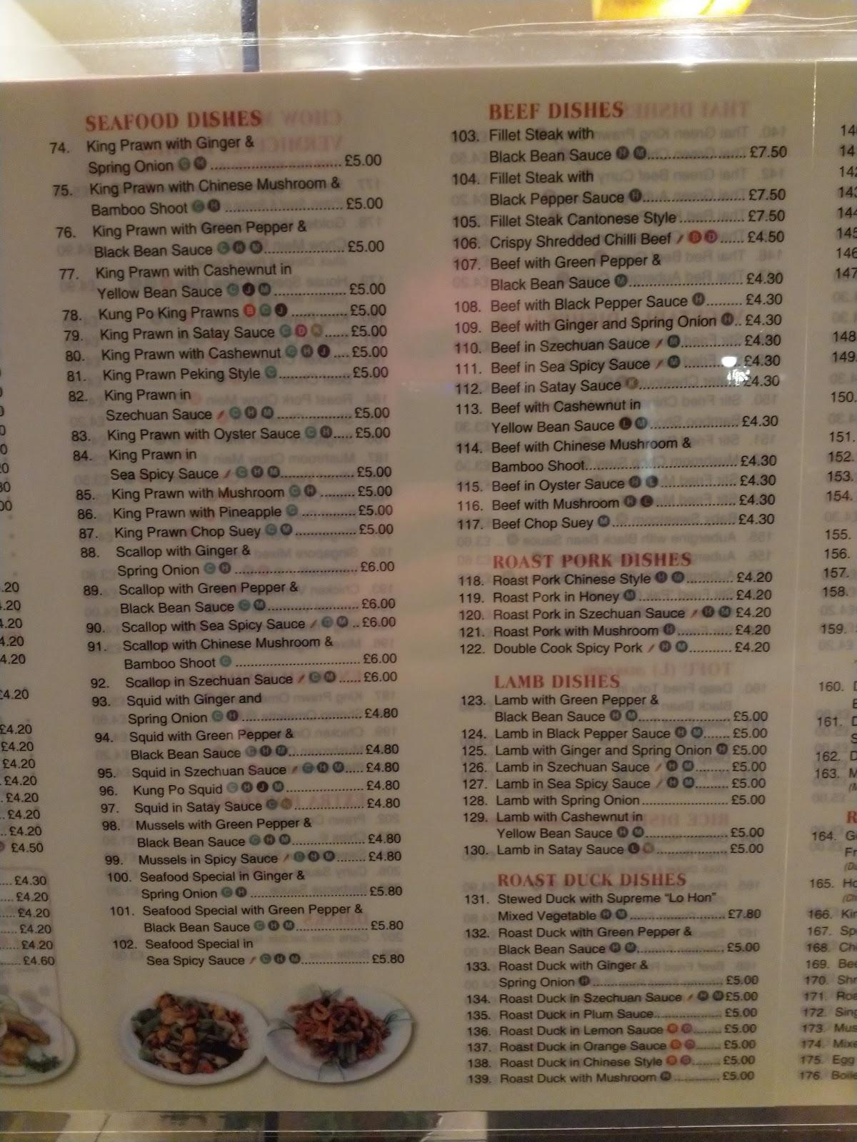 Menu at Golden Fortune restaurant, Ramsgate