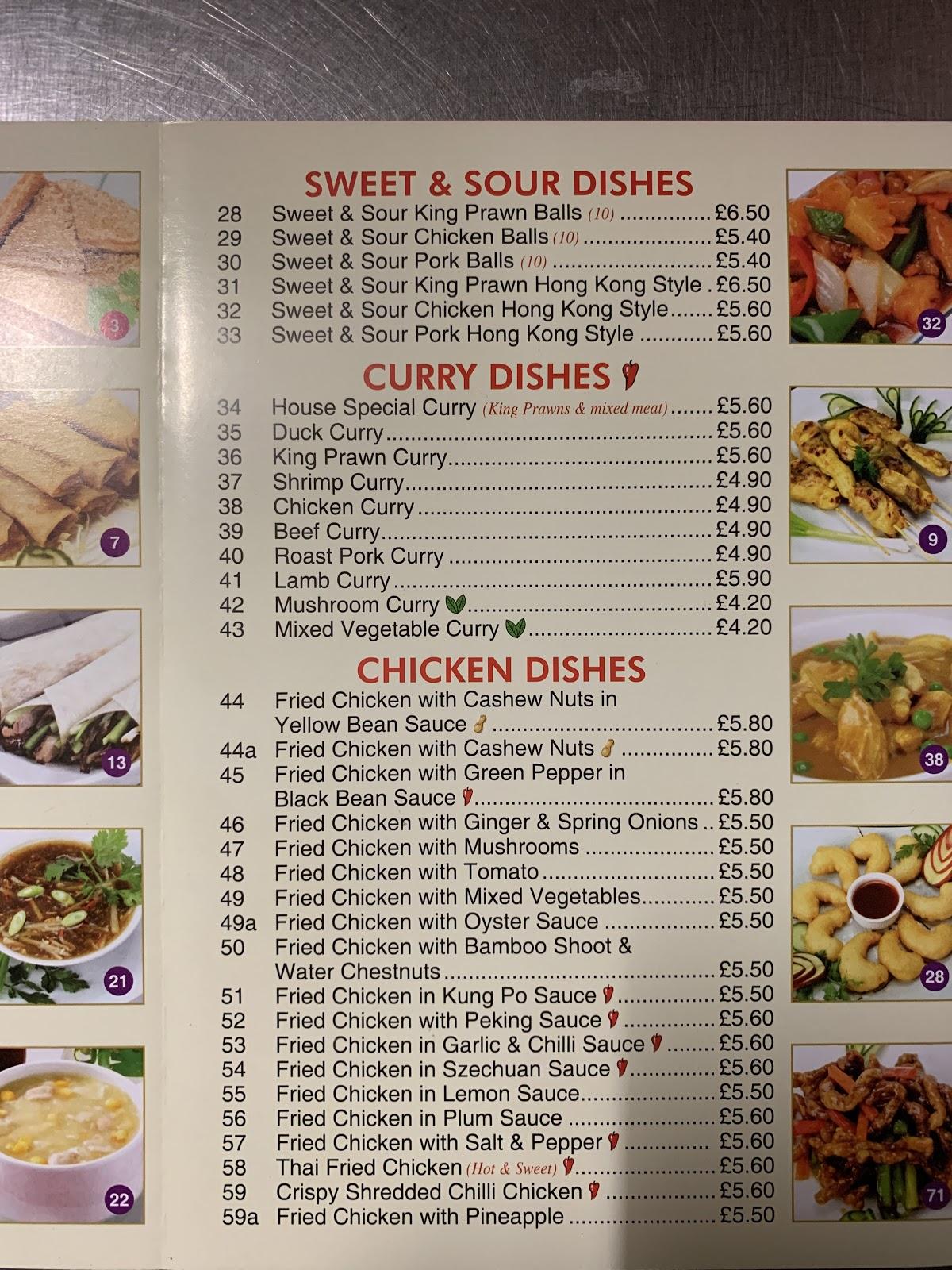 Menu at New Rays Chinese Take Away fast food, Shefford