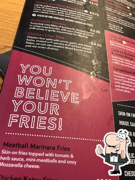 Menu at Willows pub & bar, Blackburn
