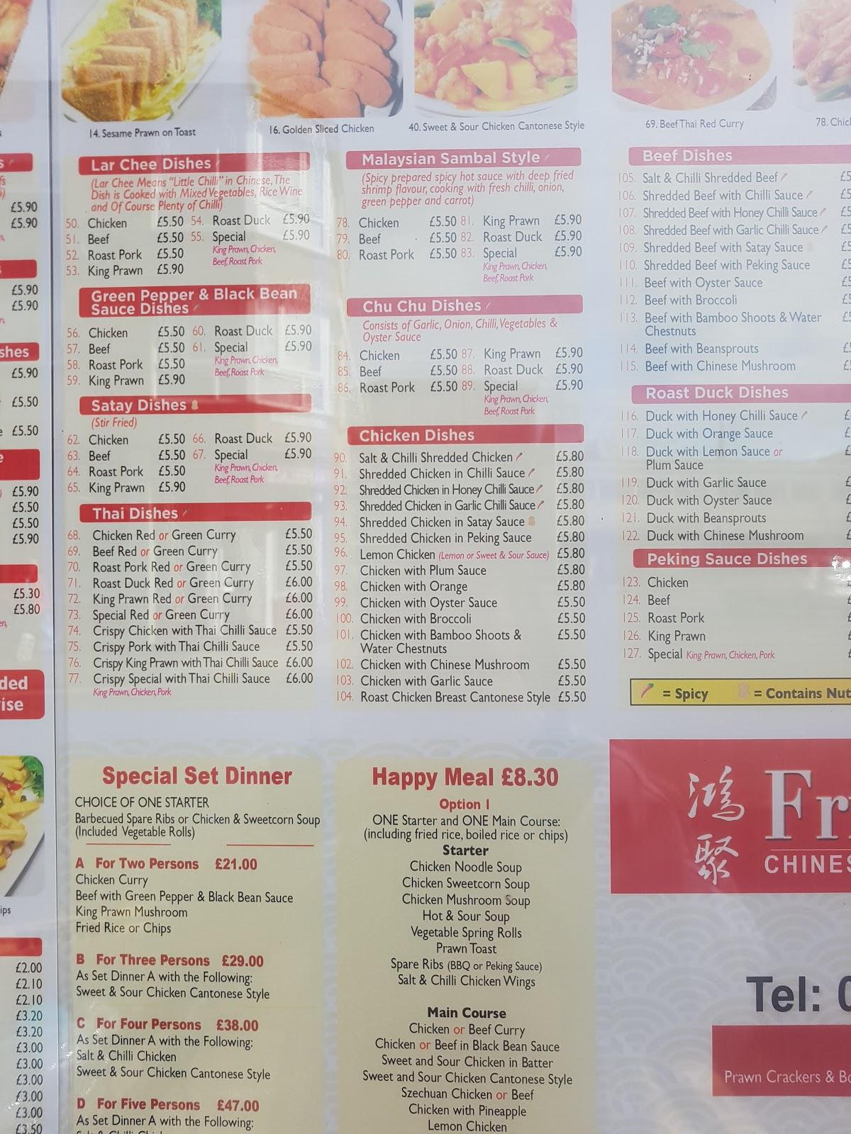 Menu at Friendlies Chinese Food Takeaway fast food, Dalkeith
