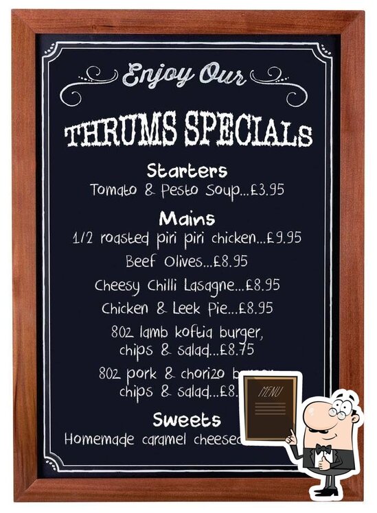 Menu at Thrums pub & bar, Kirriemuir
