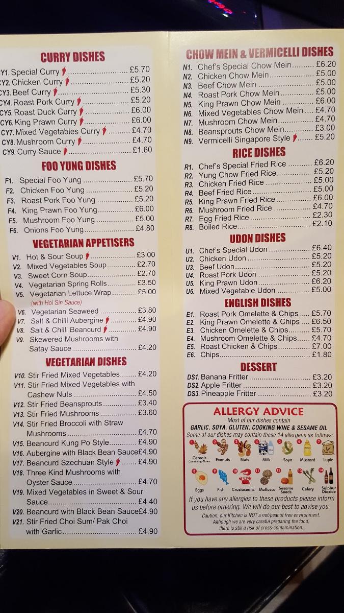 Menu at Famous House fast food, Thame