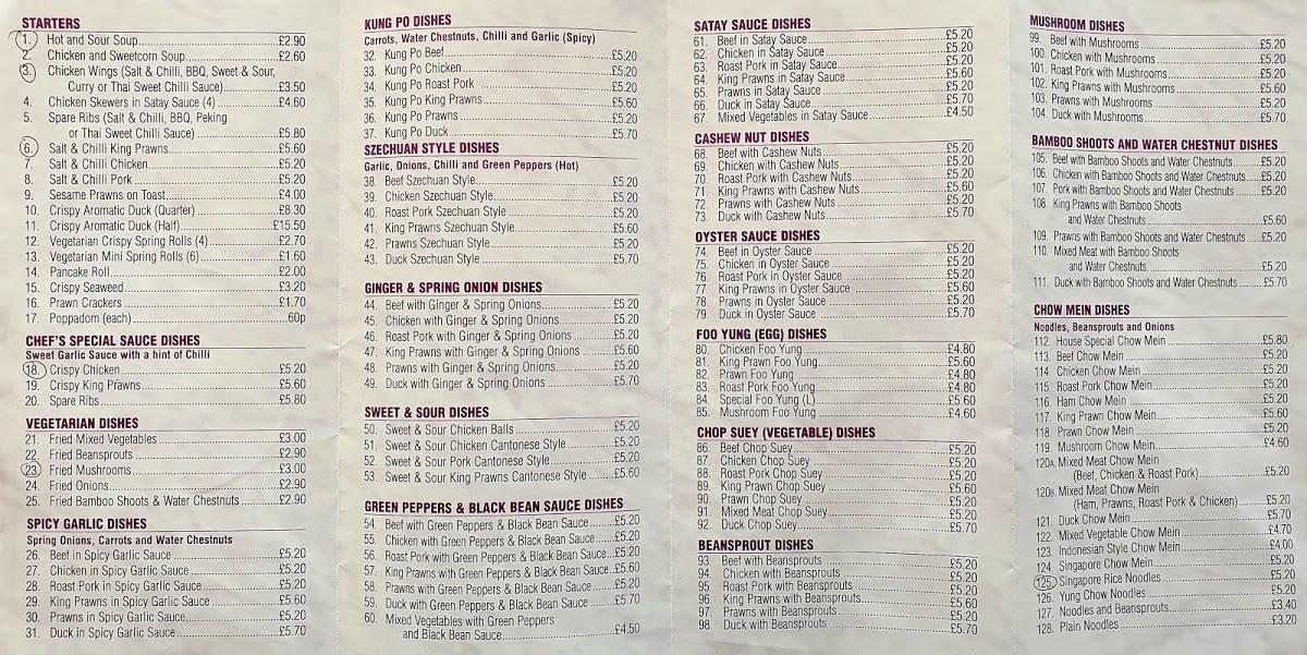 Menu at Wishful House fast food, Penarth