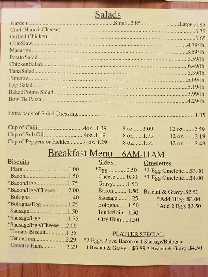 Menu at Brock's Mkt. & Deli restaurant, Newport