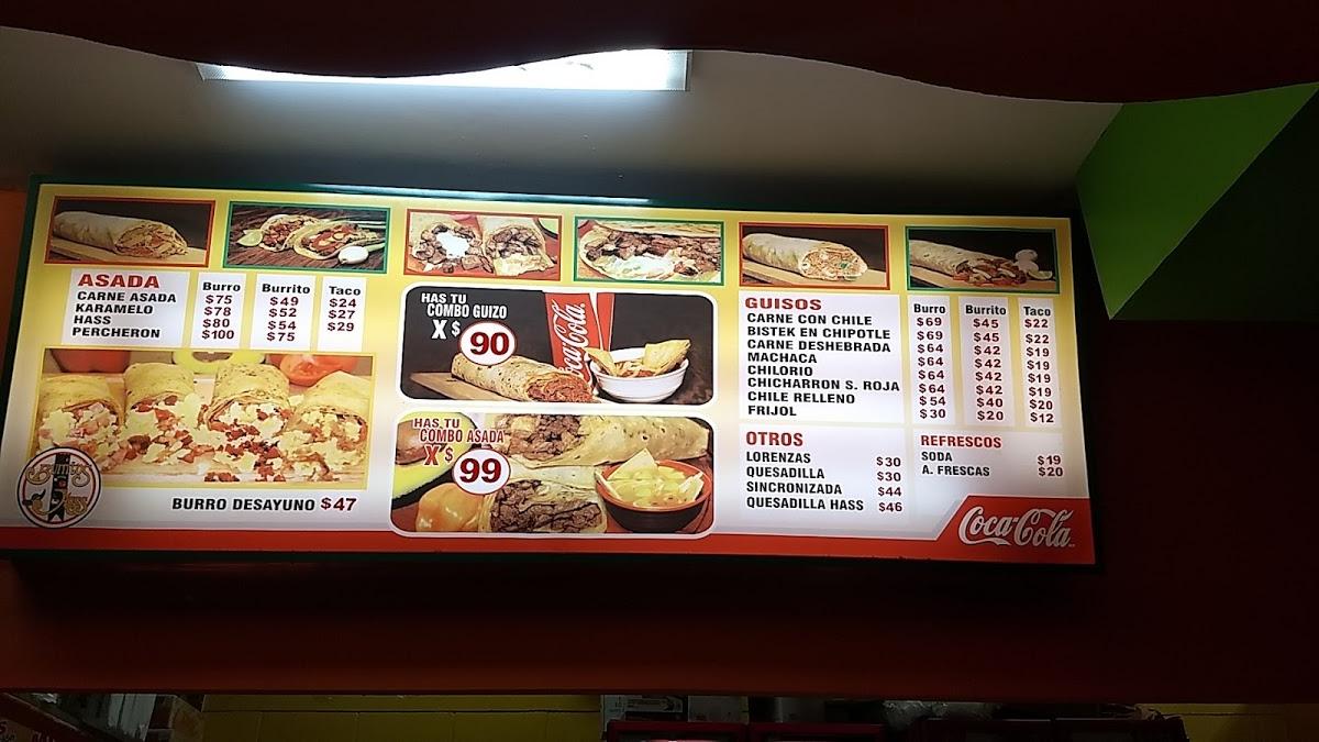 Carta del restaurante Burritos Hass Plaza Tec, Heroica Nogales