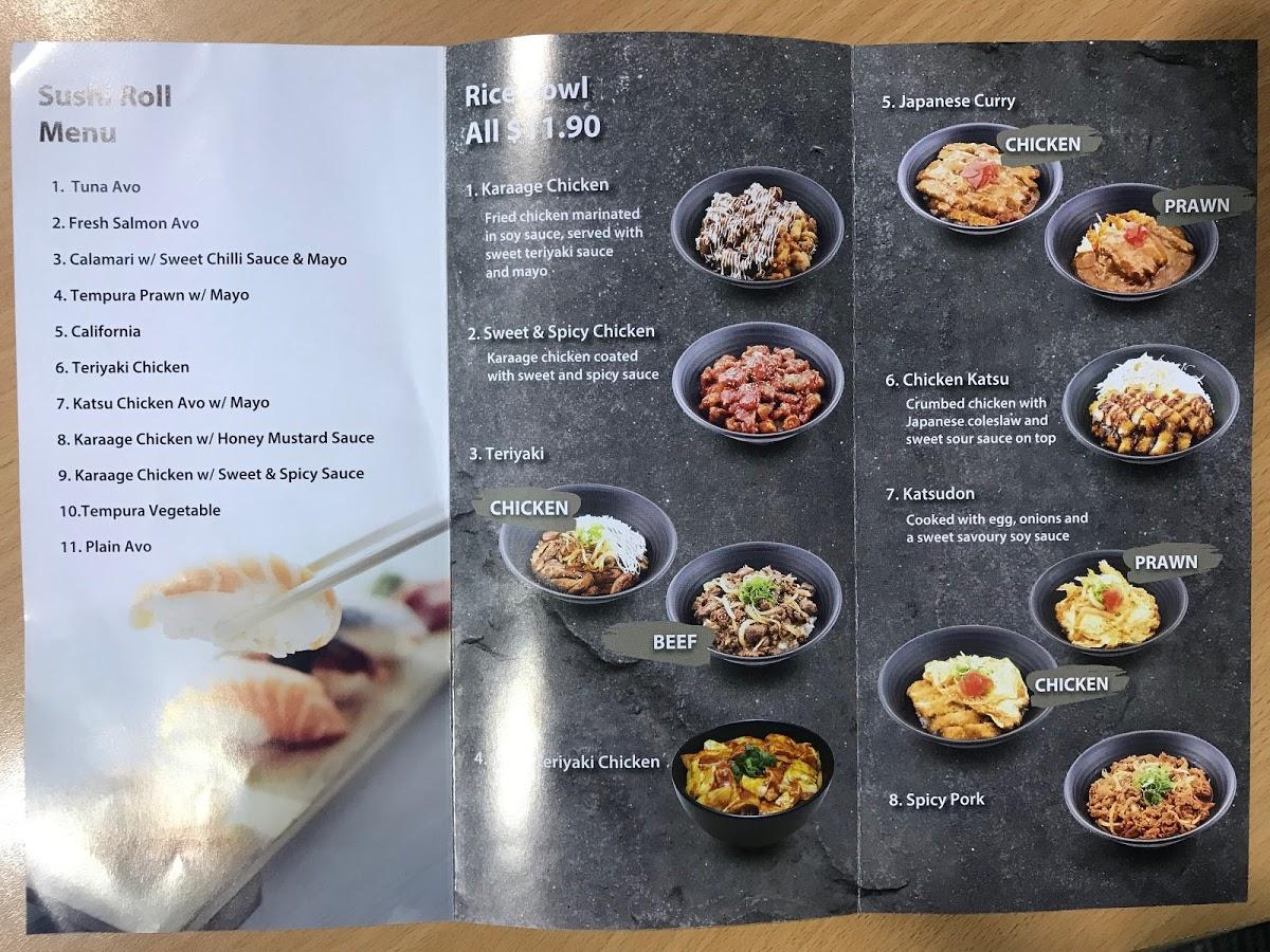 Menu at Moshi Moshi restaurant, Brendale