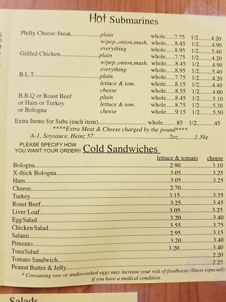 Menu at Brock's Mkt. & Deli restaurant, Newport
