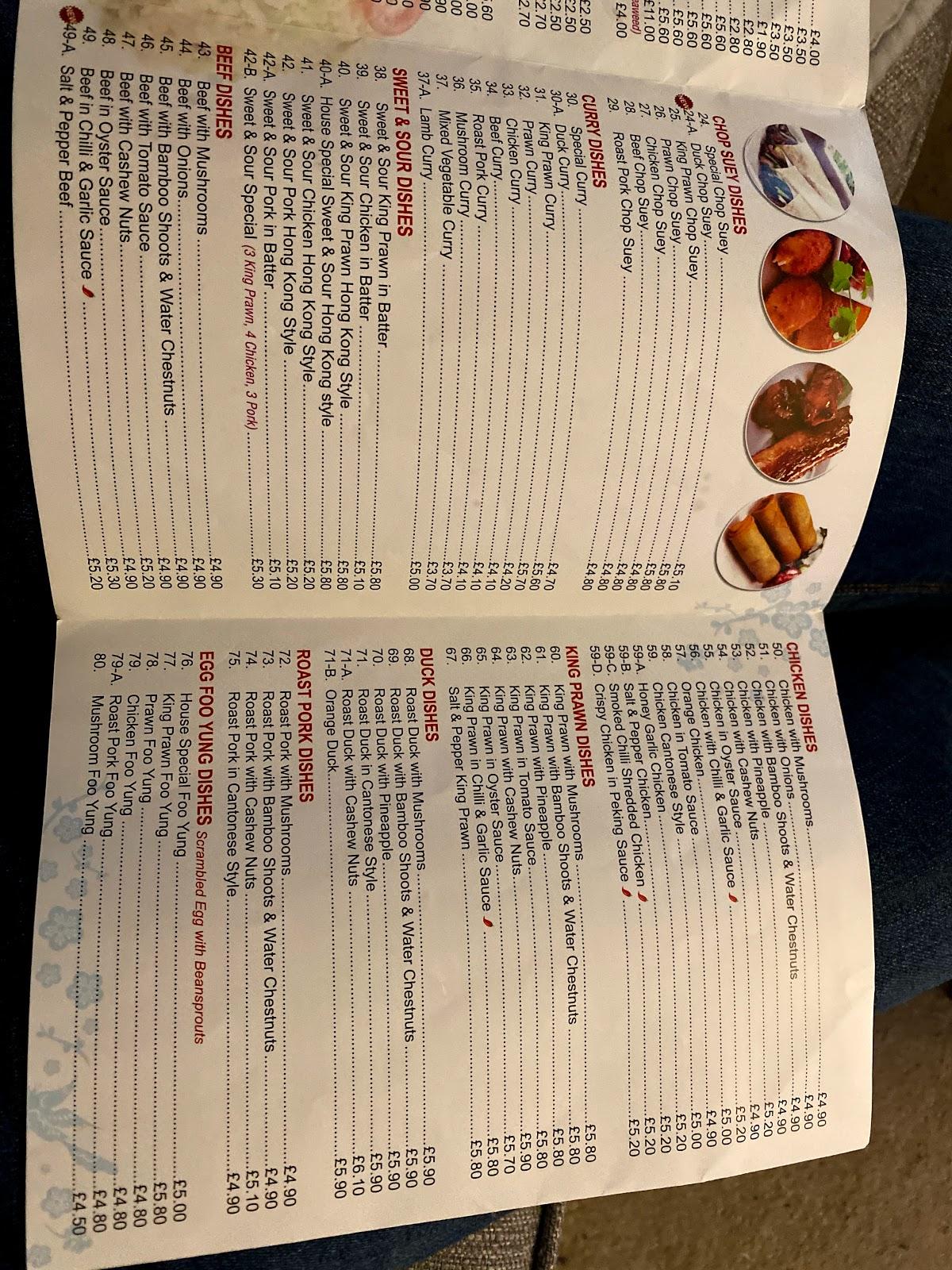 Menu at Tiger Chan fast food, Crewkerne